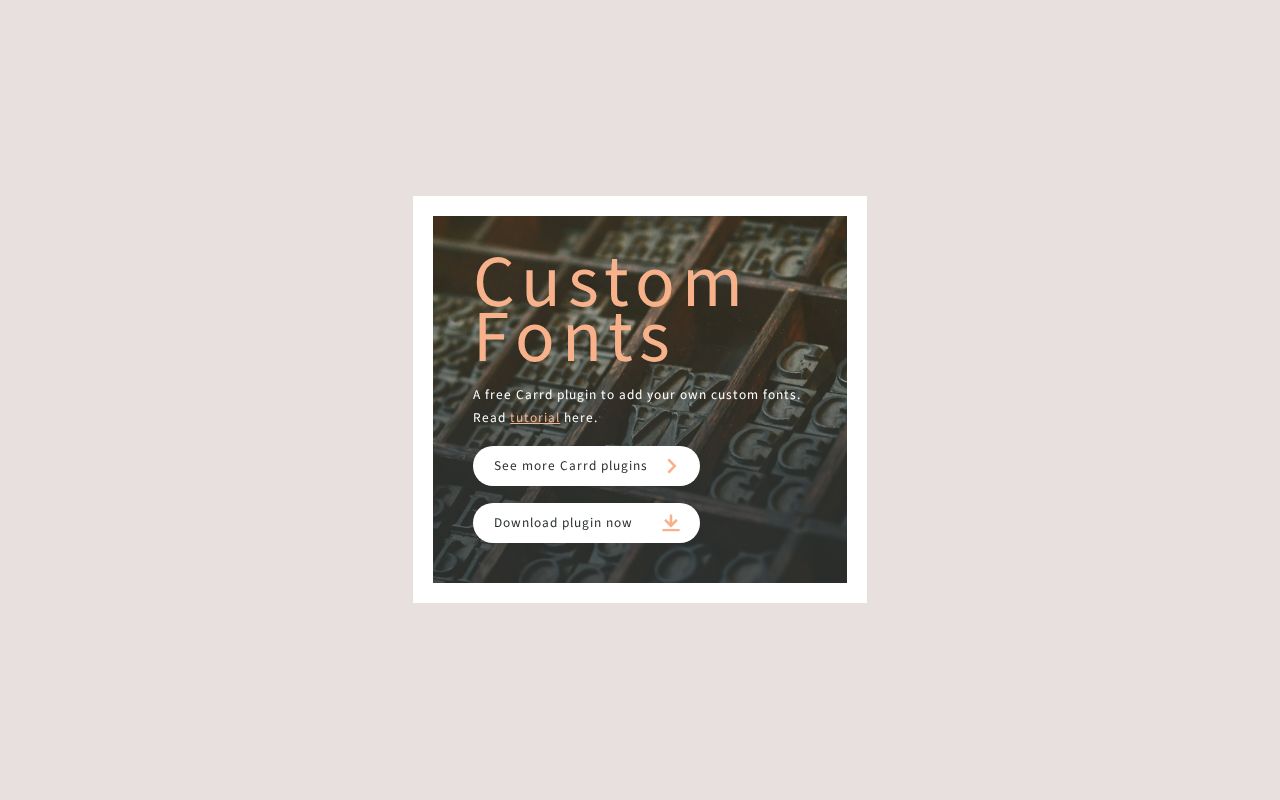 Custom font Carrd plugin
